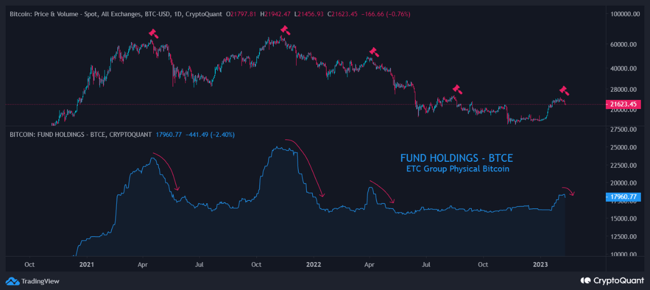 Variations in the BTCE Fund holdings and their relationship with the ...