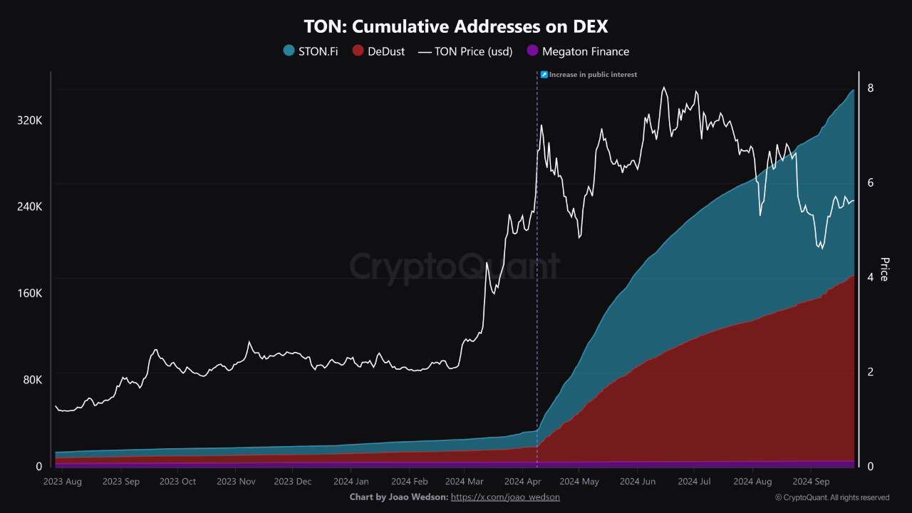 🚀 Explosive Growth of Addresses and Transactions on TON Network DEXs ...