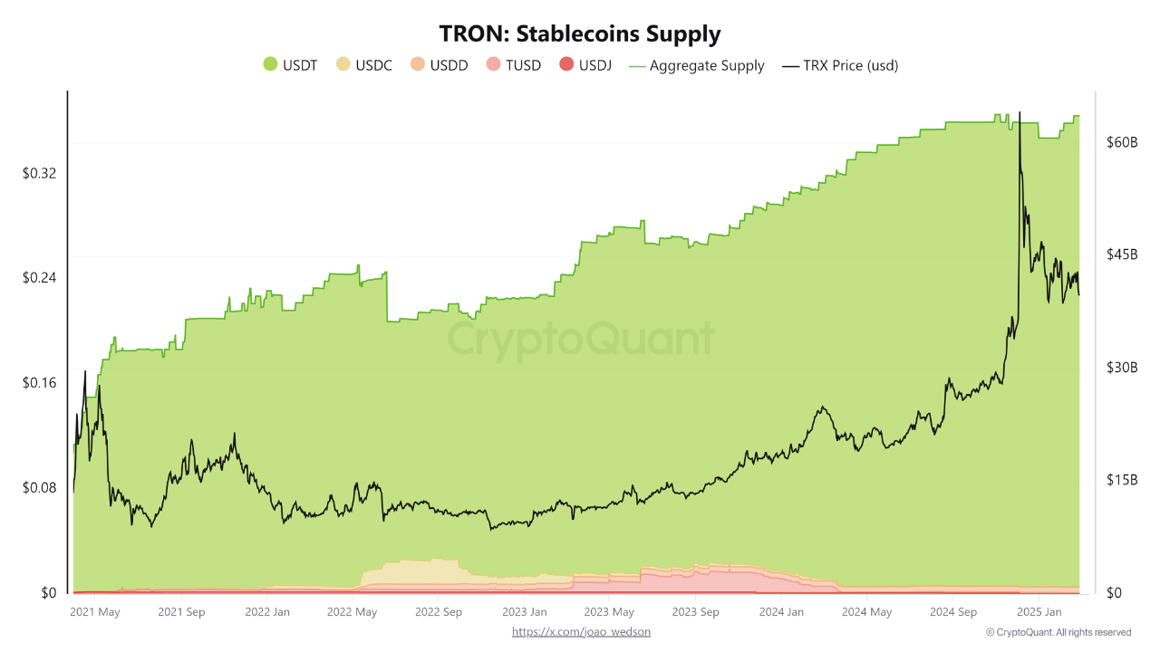 USDT Dominates 98.5% of Stablecoins on the TRON Network | CryptoQuant