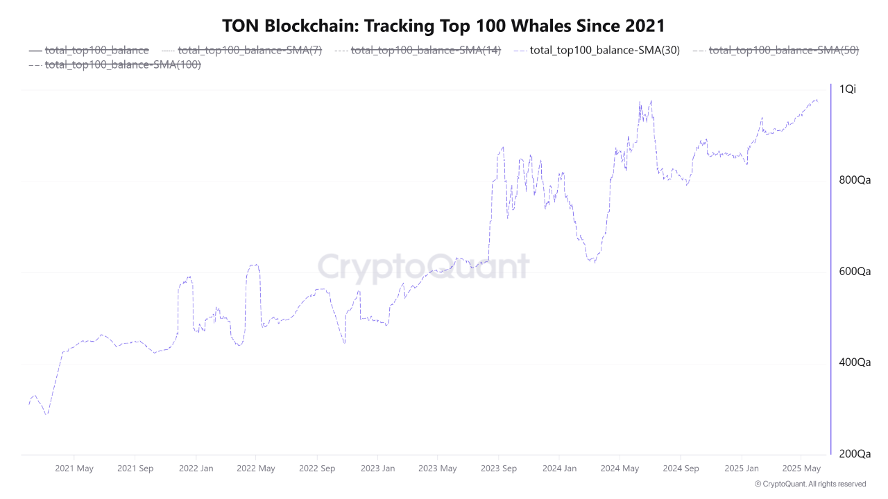 TON Blockchain: Tracking Top 100 Whales Since 2021 | CryptoQuant
