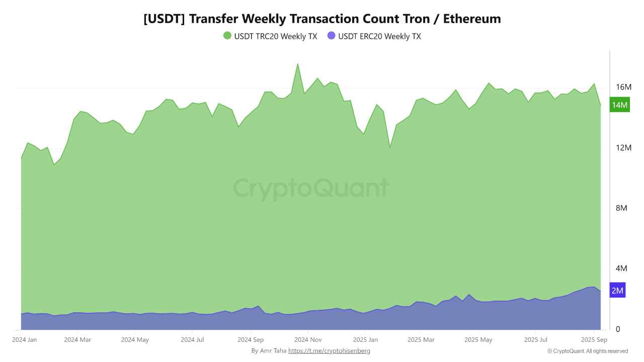 🏆 Tron Dominates USDT Transfers: 6x More Transactions Than Ethereum ...