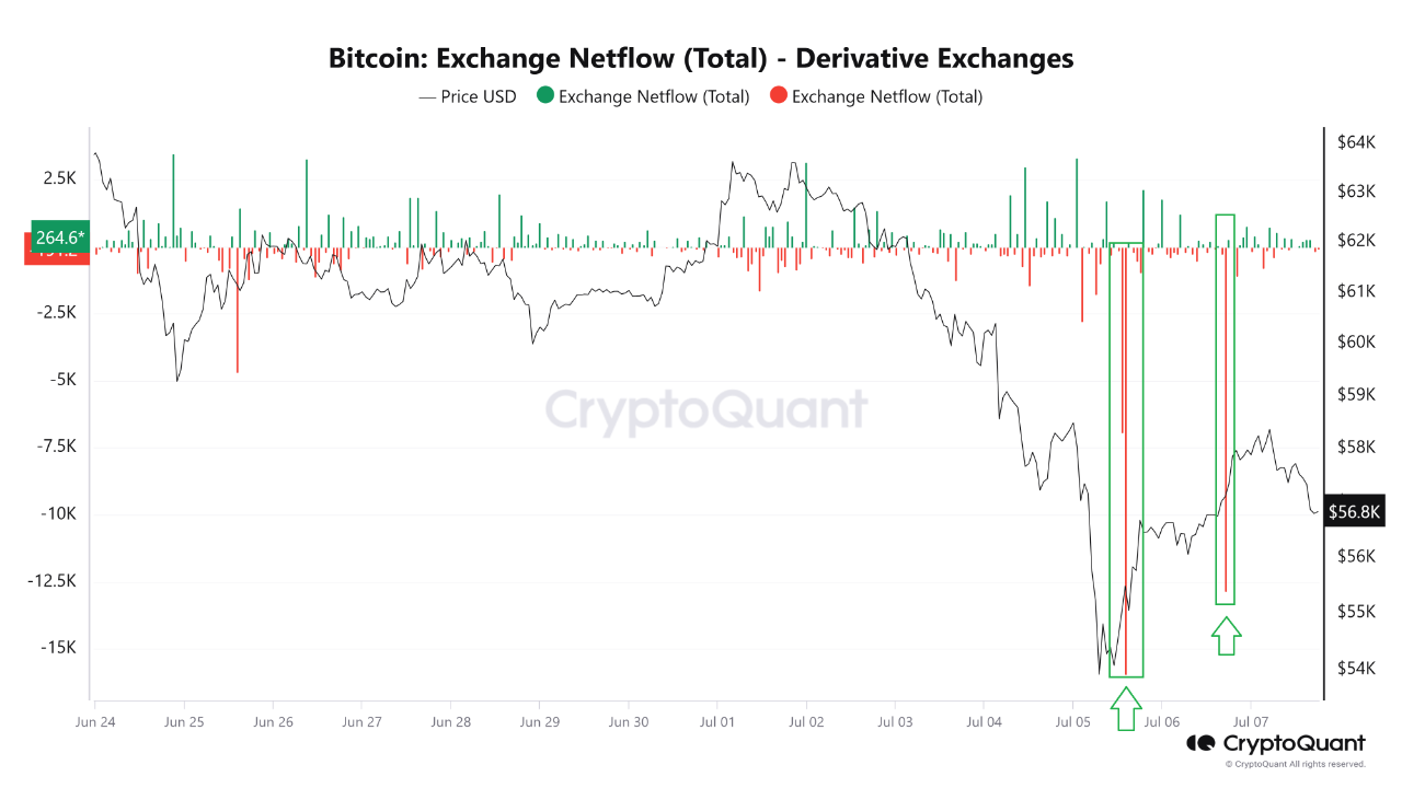 Exchange Netflow Derivative Exchanges | CryptoQuant