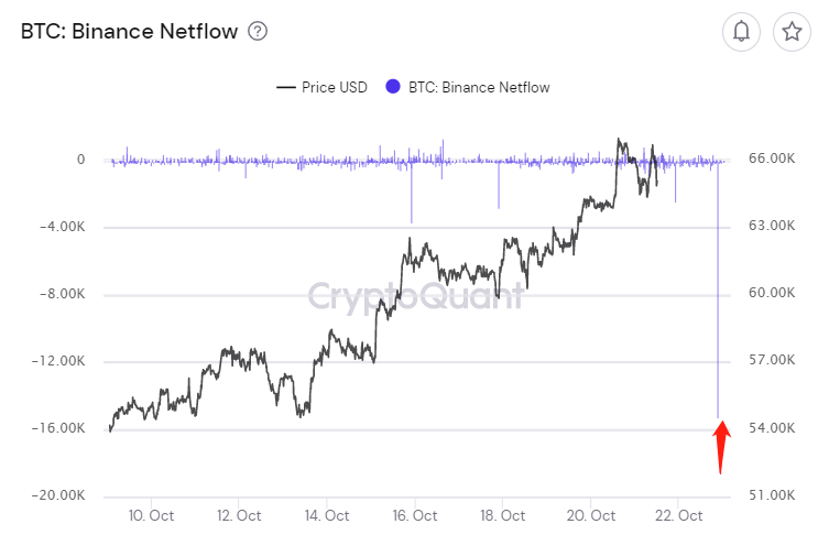 Binance experienced a large outflow of Bitcoin | CryptoQuant