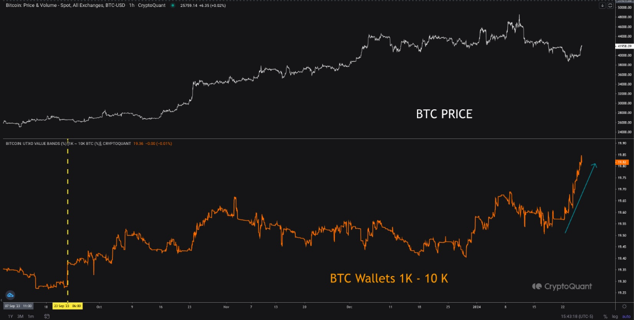 Wallets with 1k-10k upstick | CryptoQuant