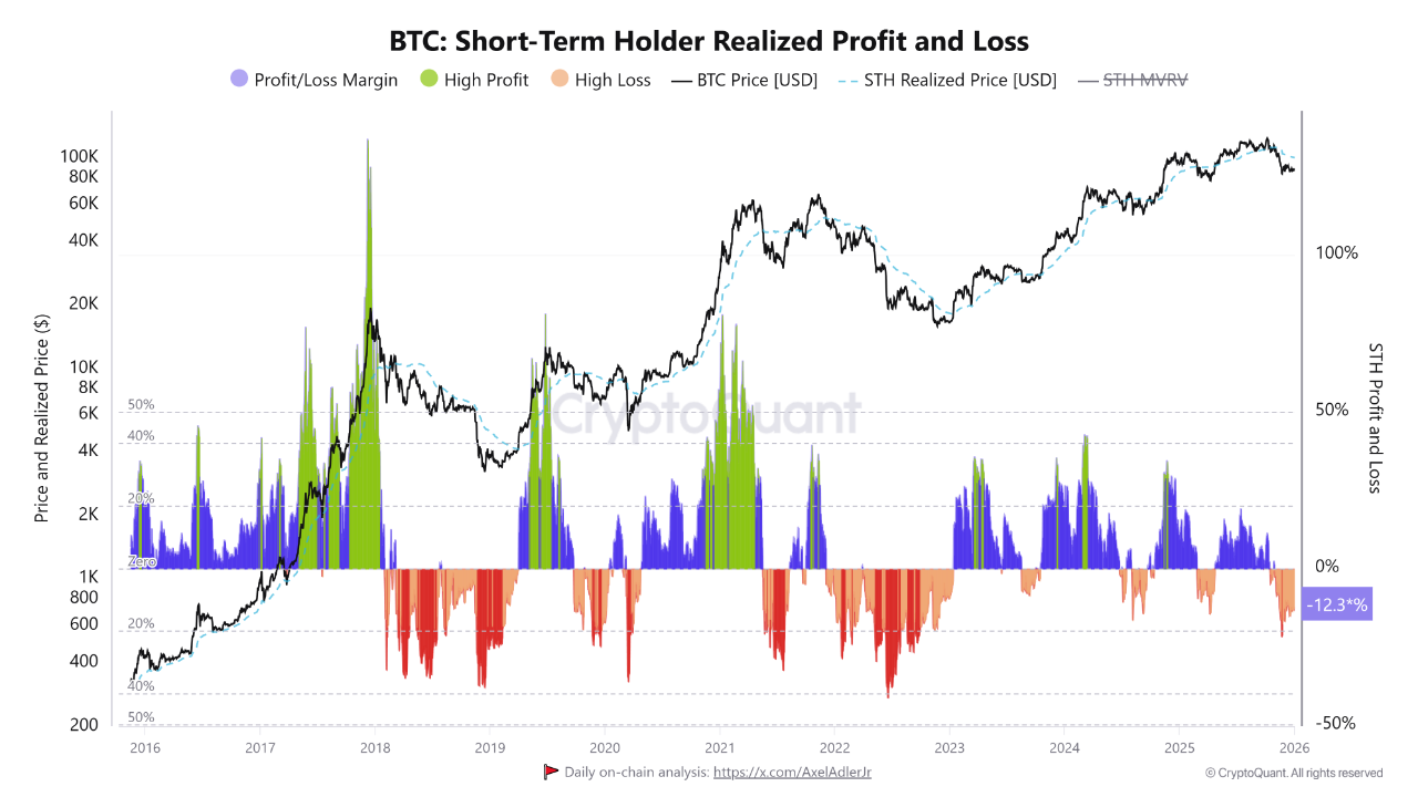 Bitcoin Short-Term Holders Face Renewed Pressure as Losses Hit -12% ...